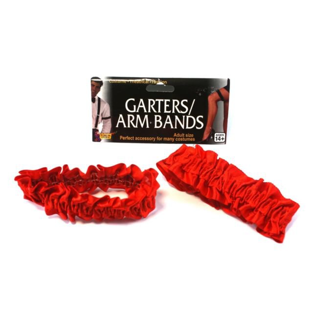 Cowboy Western Roaring 20's Arm Garter Set Red Satin1 Pair Garters