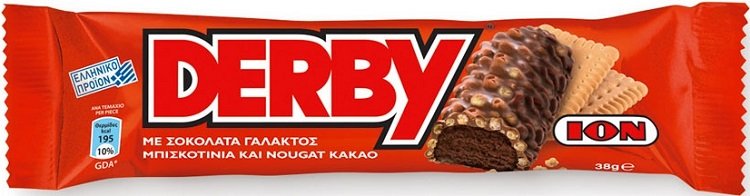 ION DERBY with Cookies and Nougat Cocoa Filling 38gr (pack of 10)