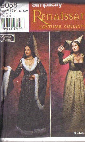 Simplicity Sewing Pattern 9058 Renaissance Medieval Costume Size 14 - 20