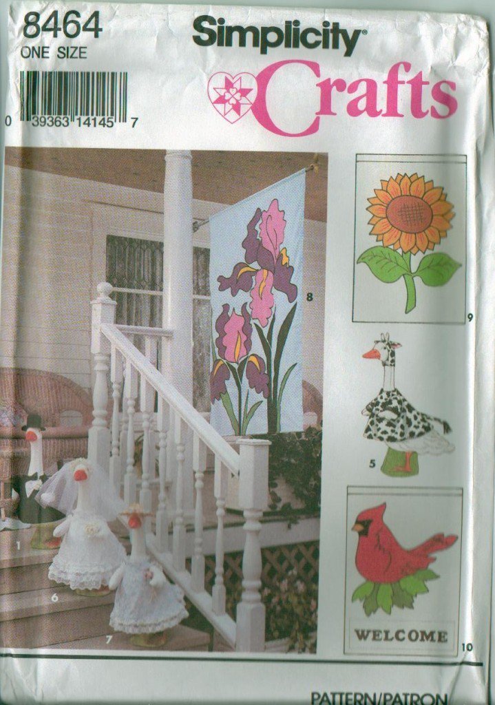 OOP Simplicity Sewing Pattern 8464 Lawn Geese Clothing & Flags Bride ...