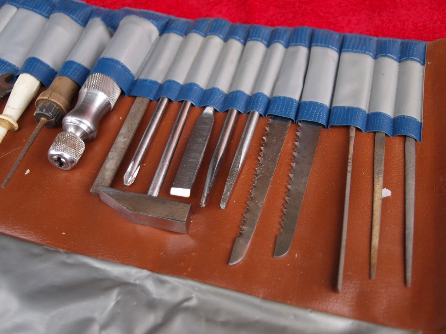 Vintage Original Soviet Russian Made In USSR Tool Kit Set In Roll Up Case