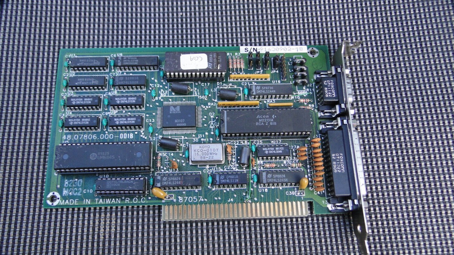 Rare 8-bit ISA CGA Video Card With Printer Port Vintage PC XT AT Computer