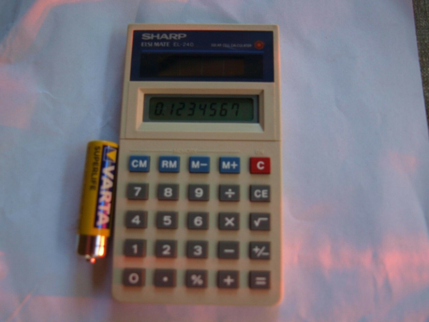 Vintage Sharp EL-240 Solar Electronic Calculator