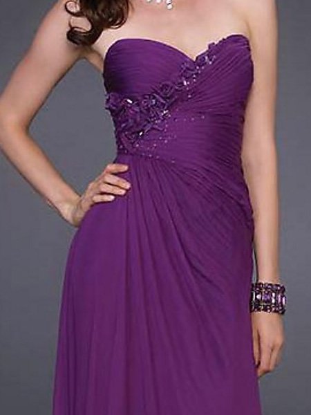 Purple Strapless Sweetheart Evening Dresses Prom Formal Party Gowns1204