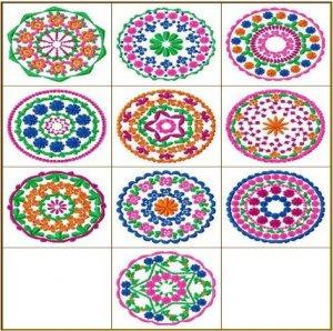 Colorful Circles Machine Embroidery Designs 4x4 Hoop