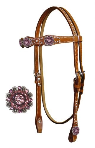 4 Showman Crystal Browband Headstall and Reins Sets, #12737-4PK
