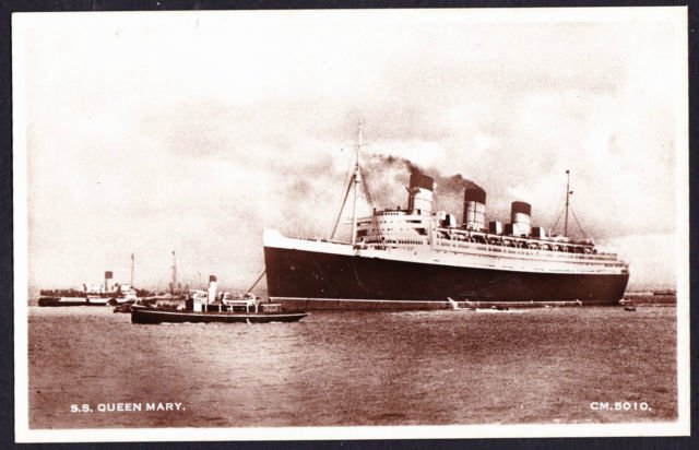A7002 Transport SS Queen Mary ship postcard