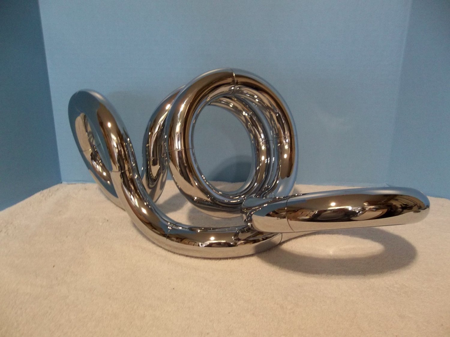 RARE LARGE Vintage Modern Abstract Zawitz CHROME Tangle Toy Sculpture 826