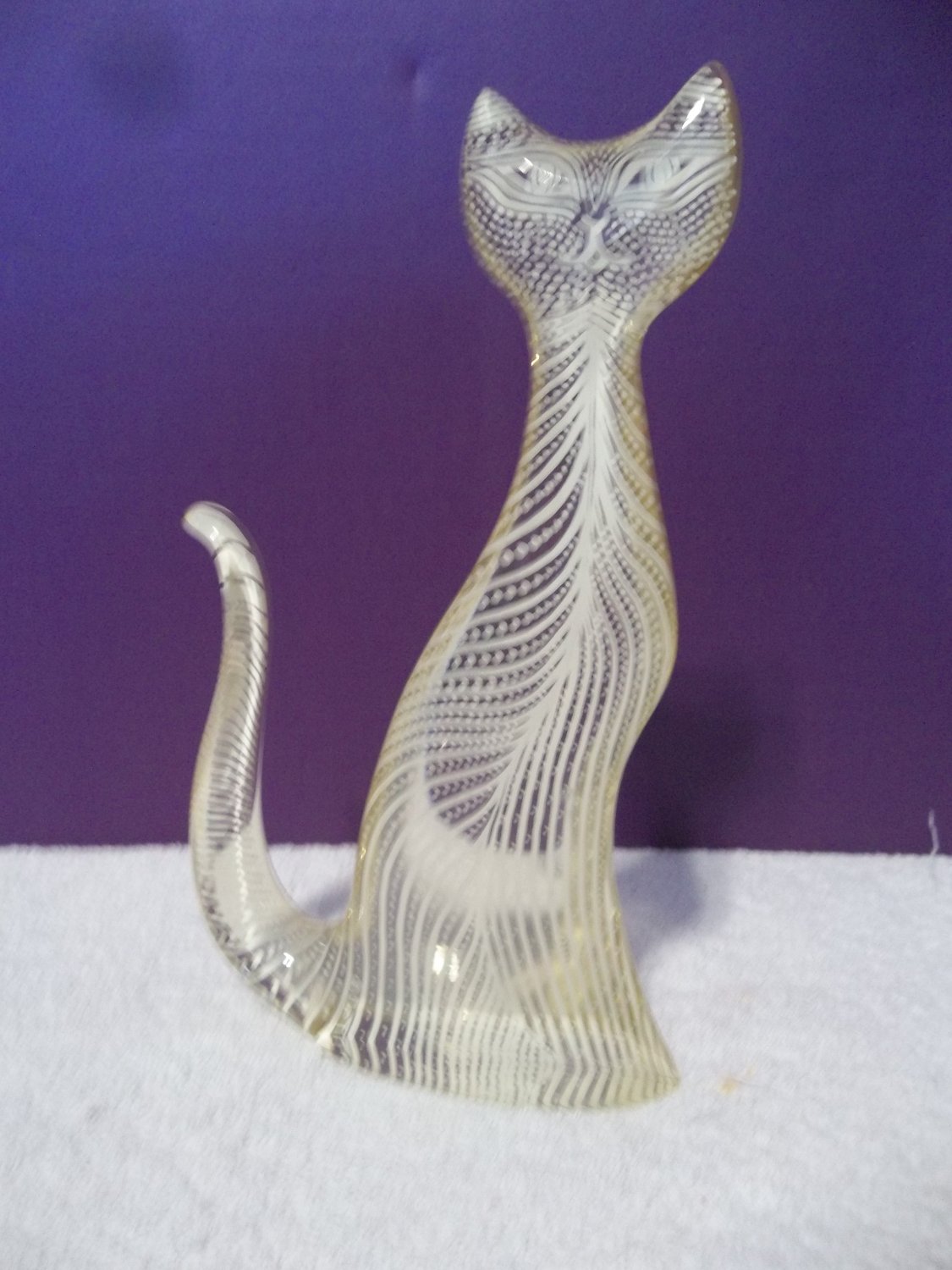 (2) Palatnik Lucite Acrylic CATS FELINES Sculptures Figurines PAL ...
