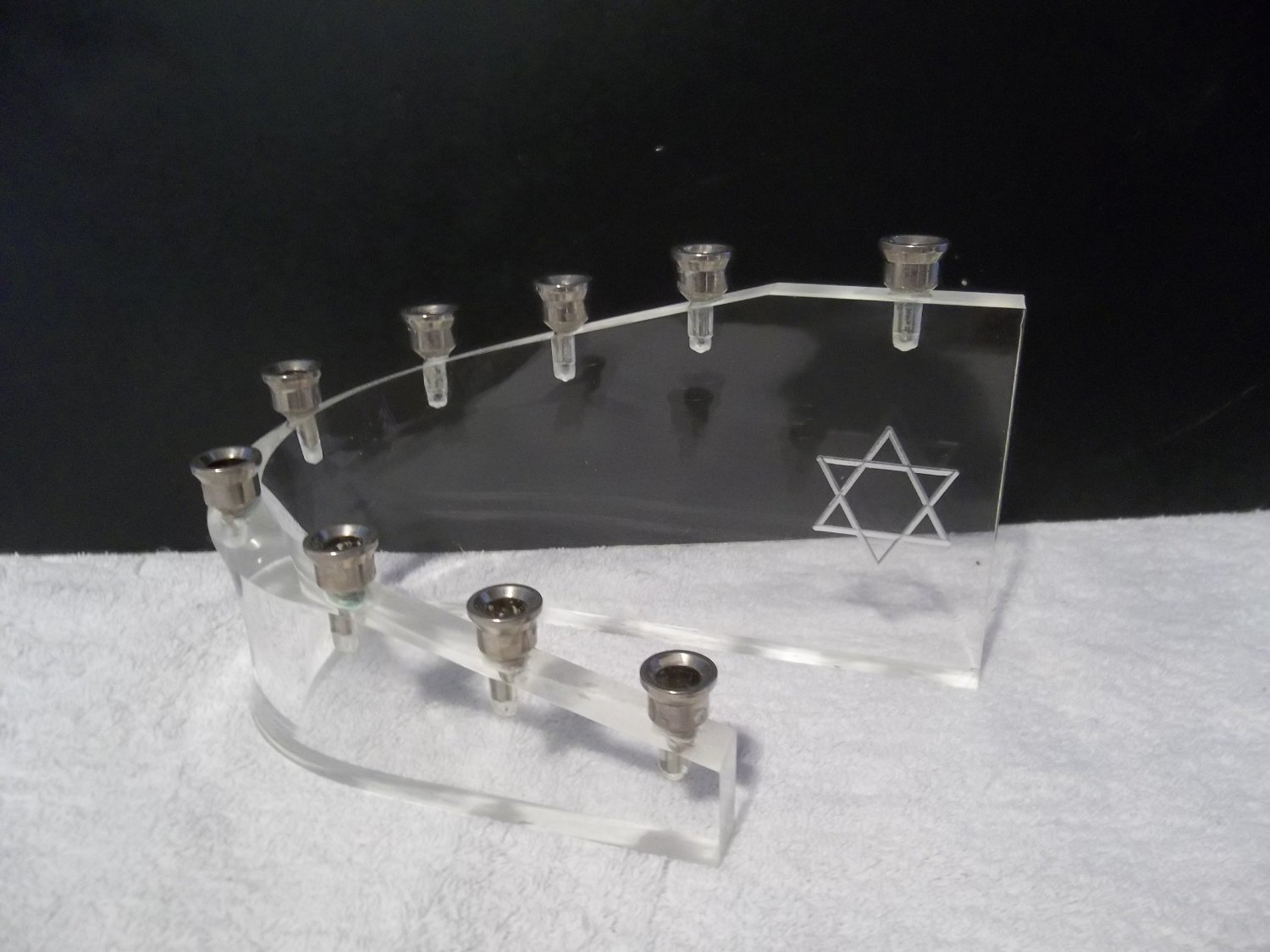 VTG? Contemporary Modern Lucite Acrylic Menorah Chanukah Hanukkah ...