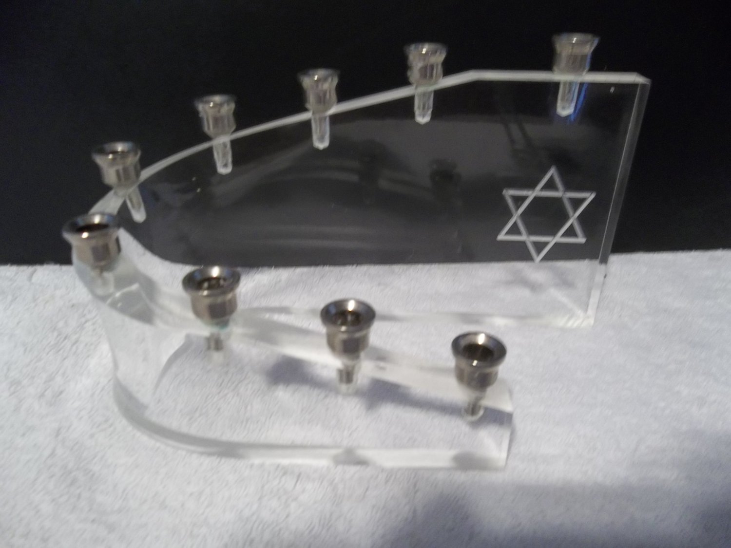 VTG? Contemporary Modern Lucite Acrylic Menorah Chanukah Hanukkah ...
