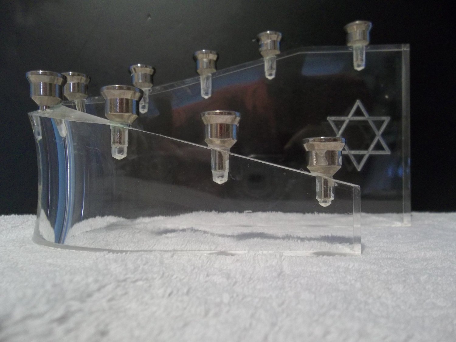 VTG? Contemporary Modern Lucite Acrylic Menorah Chanukah Hanukkah ...
