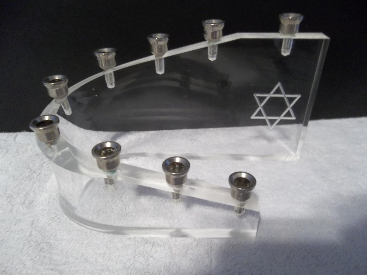 VTG? Contemporary Modern Lucite Acrylic Menorah Chanukah Hanukkah ...