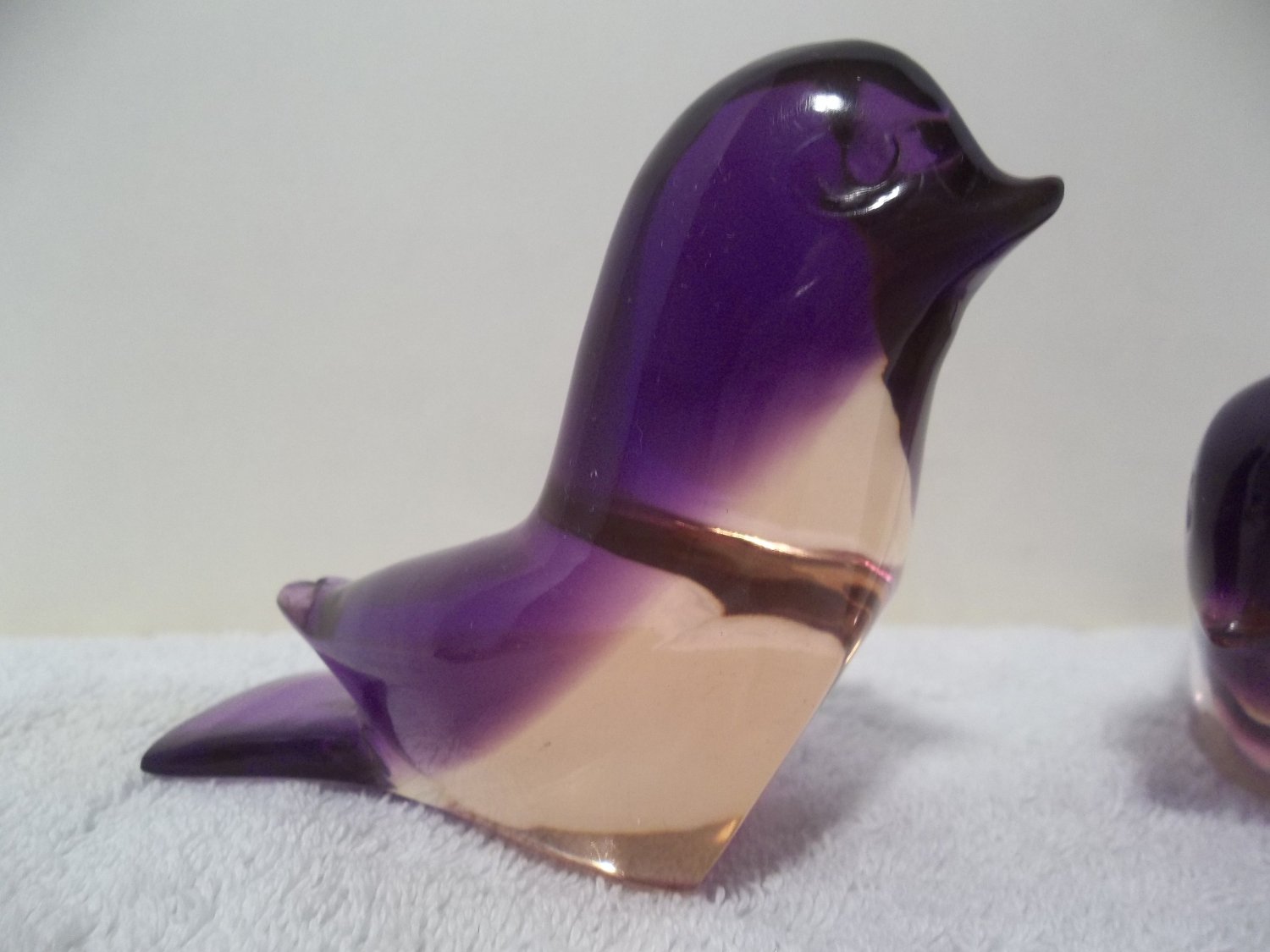 Pair of Vintage ? Lucite Acrylic Bird Birds Doves Sculptures Figurines ...