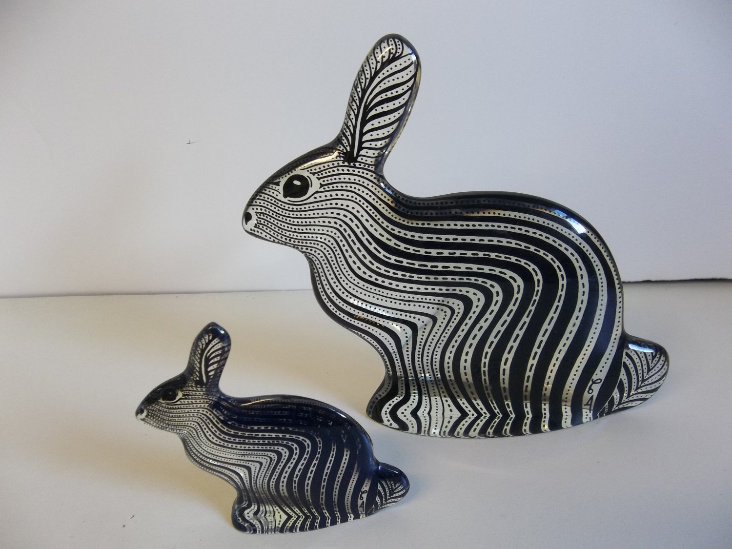 2 Abraham Palatnik BUNNY RABBIT Lucite Acrylic Sculptures Figurines 992 ...