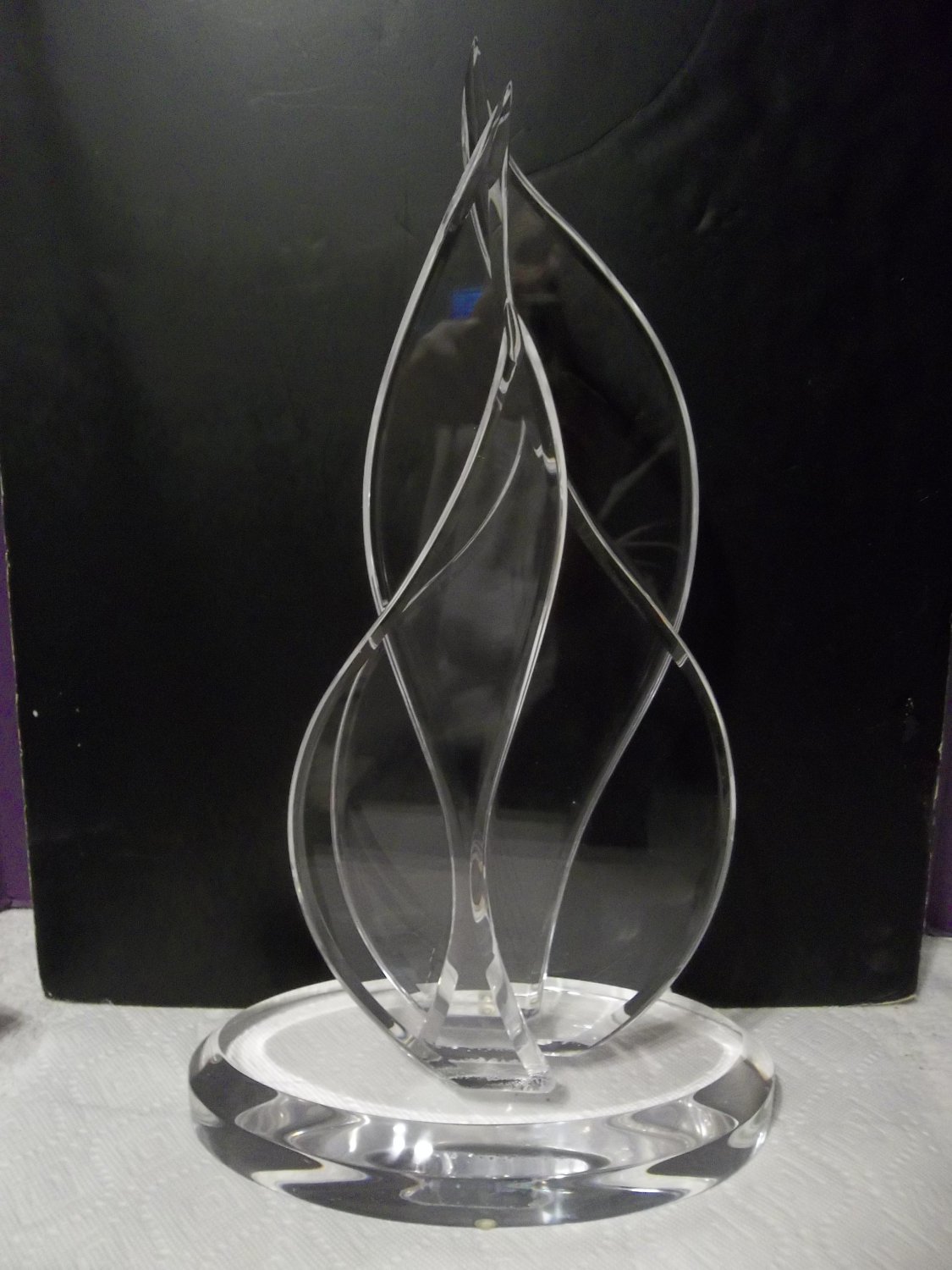 Vintage TALL 19 + inches Acrylic Lucite Abstract Modern Flame Sculpture ...