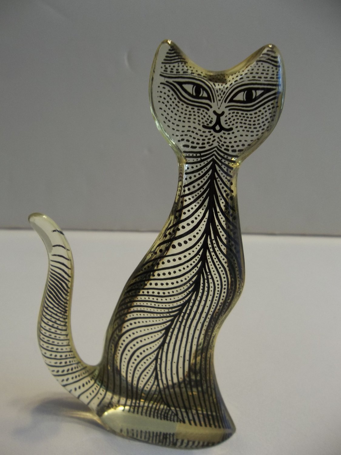 (2) Abraham Palatnik Lucite Acrylic Cat Cats Feline Sculptures ...