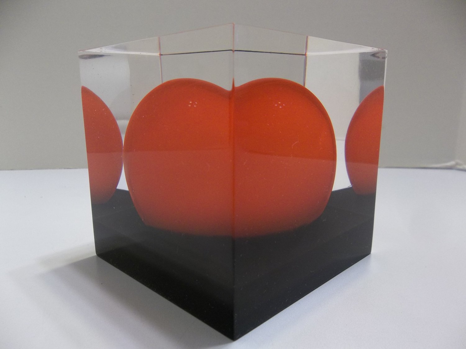 Vtg Space Age MCM Lucite Acrylic Op Art Sculpture Cube Atomic Art Eames ...