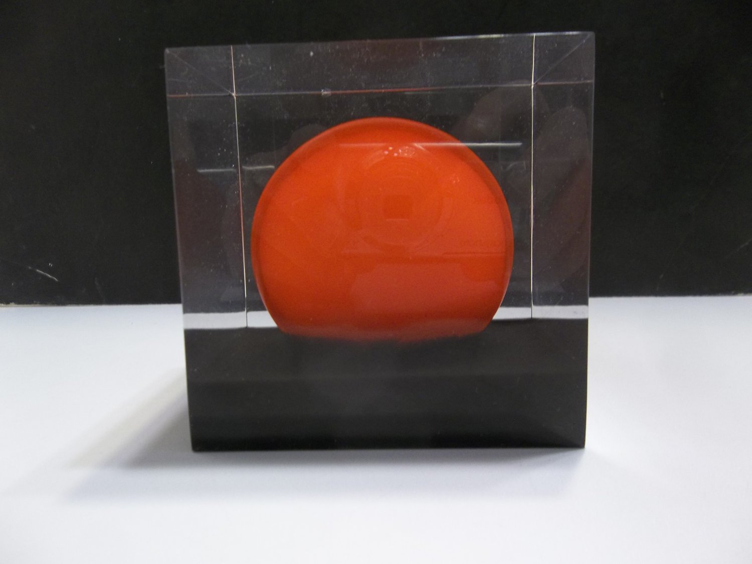 Vtg Space Age MCM Lucite Acrylic Op Art Sculpture Cube Atomic Art Eames ...