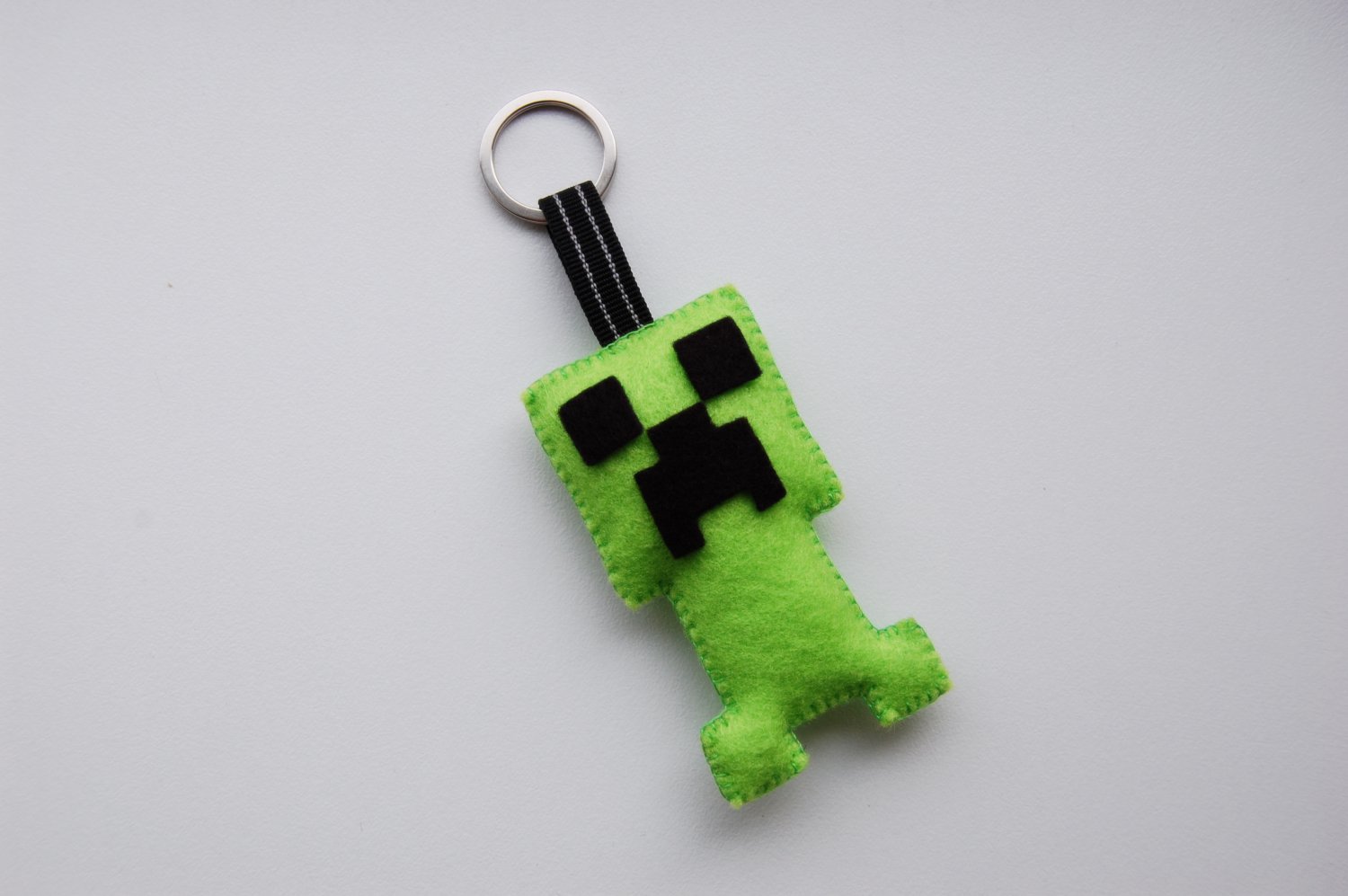 Minecraft Creeper handcrafted felt plush keyring keychain, backapck charm