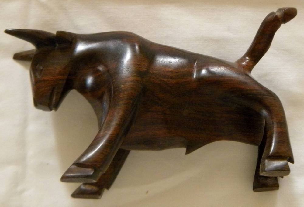 Bull Wood Carving