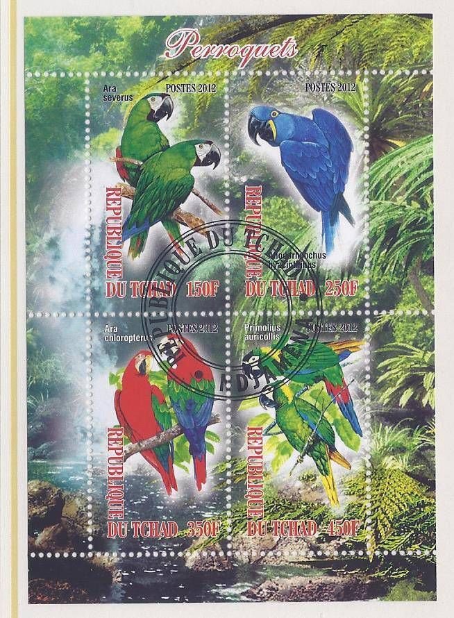 Parrot Postage Stamps From Chad