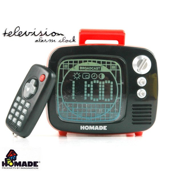 Retro TV Shaped Digital Alarm Clock w/ Remote Control Funny Toy Gadget ...