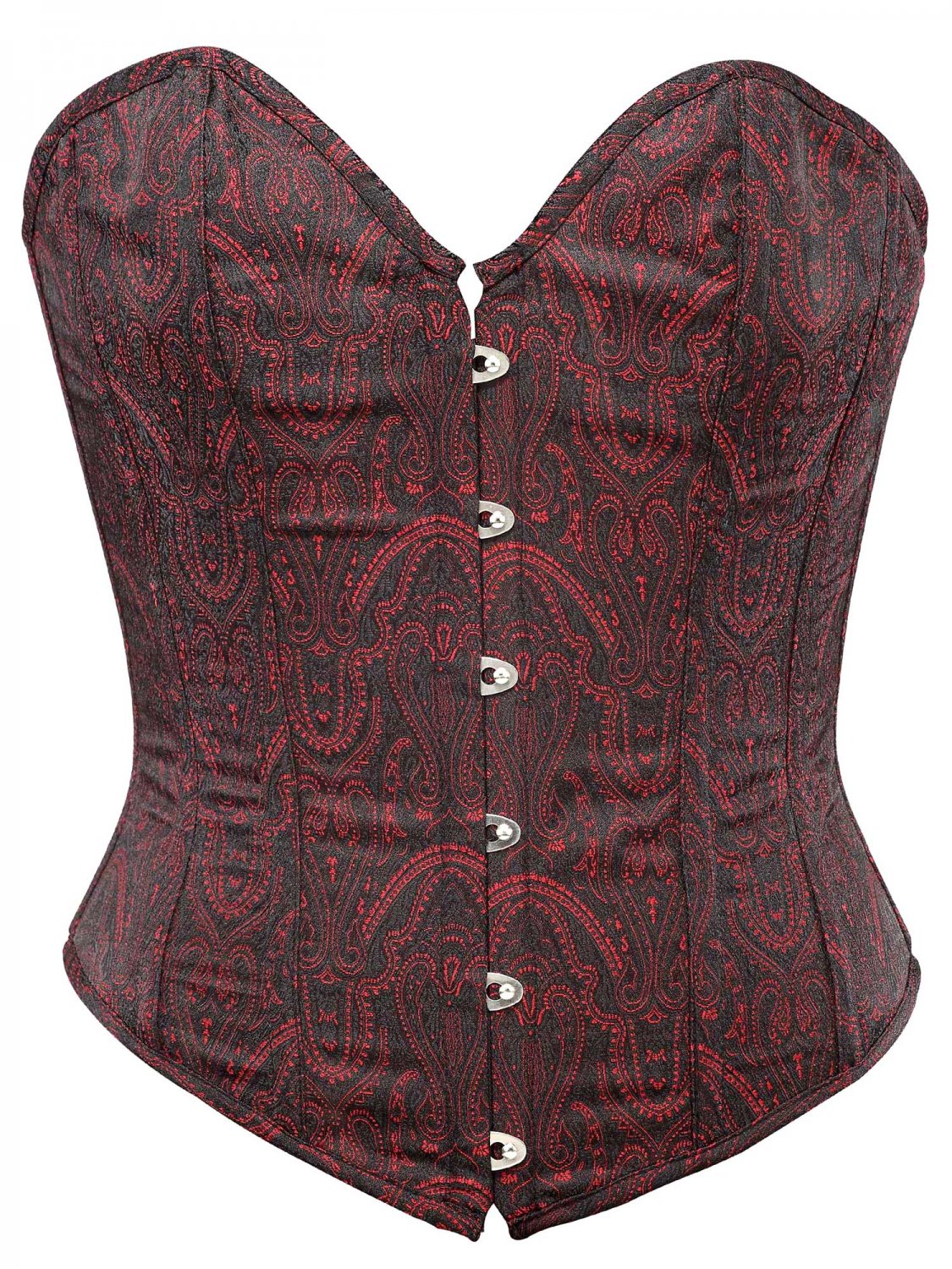 Brown Ethnic Brocade Fabric Boning Overbust Fashion Corset - Miracle ...