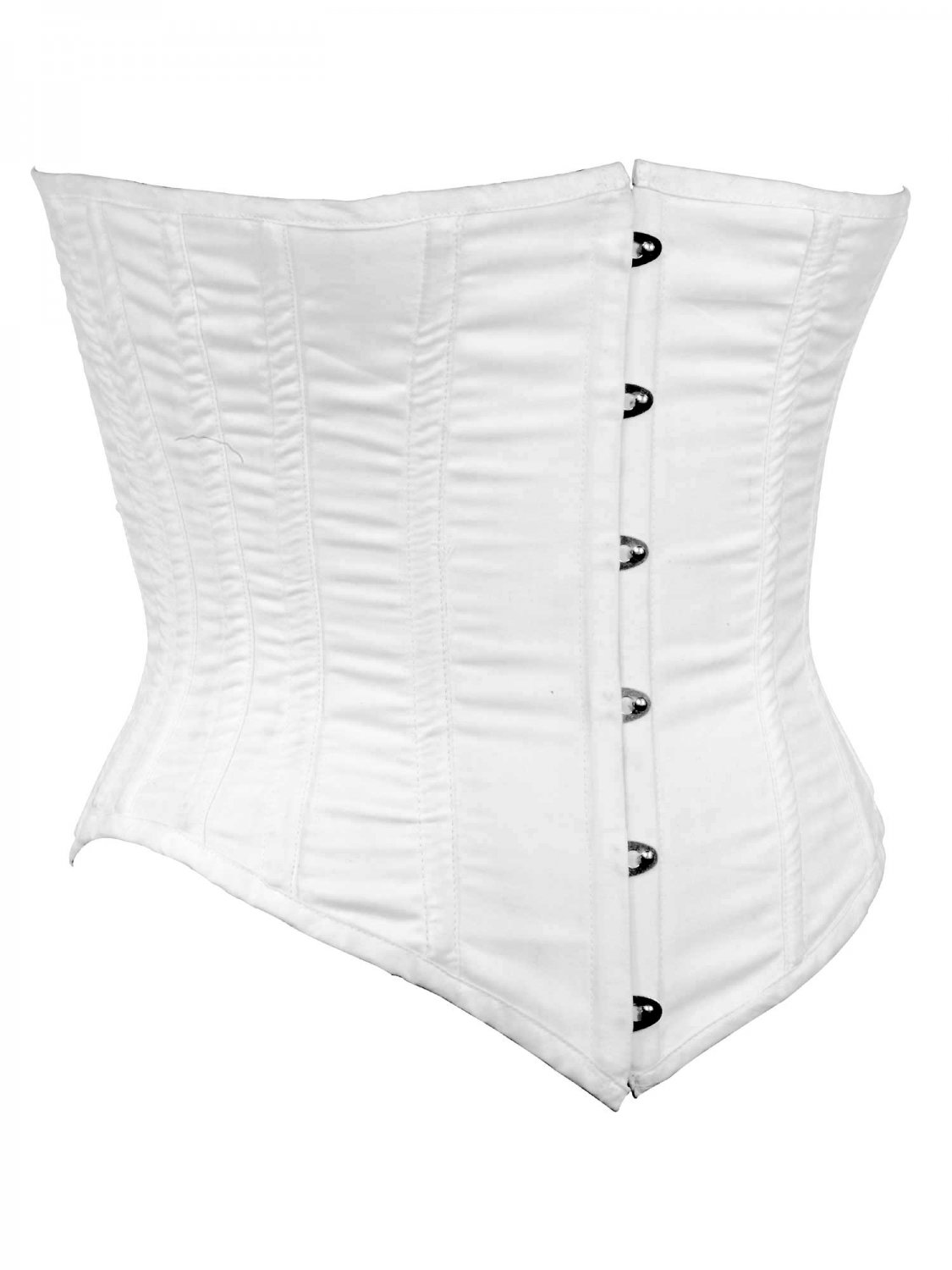 White Fabric Steel Boning Underbust Fashion Corset Waist Cincher -(Body ...