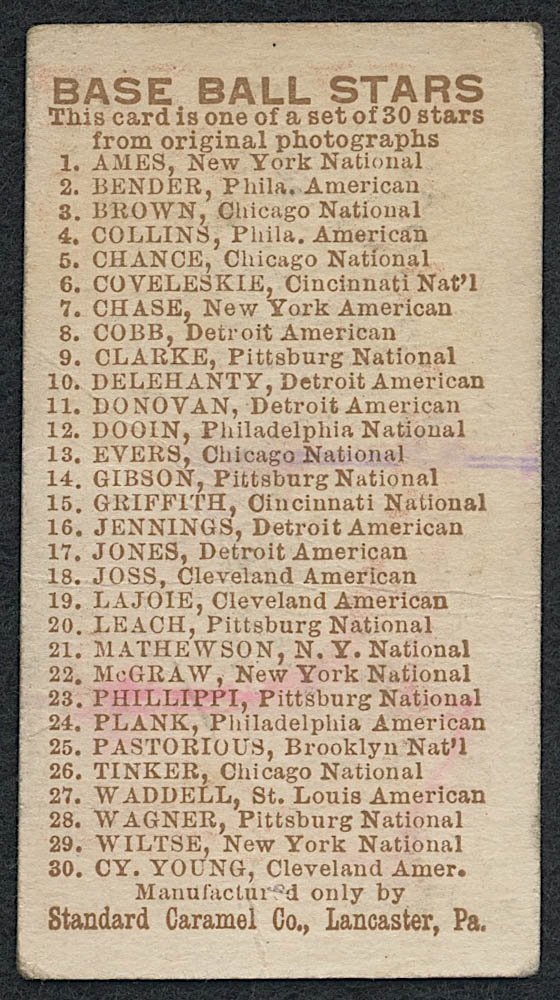 Vintage Baseball Card Red Dooin, 1910 Standard Caramel E93 #12