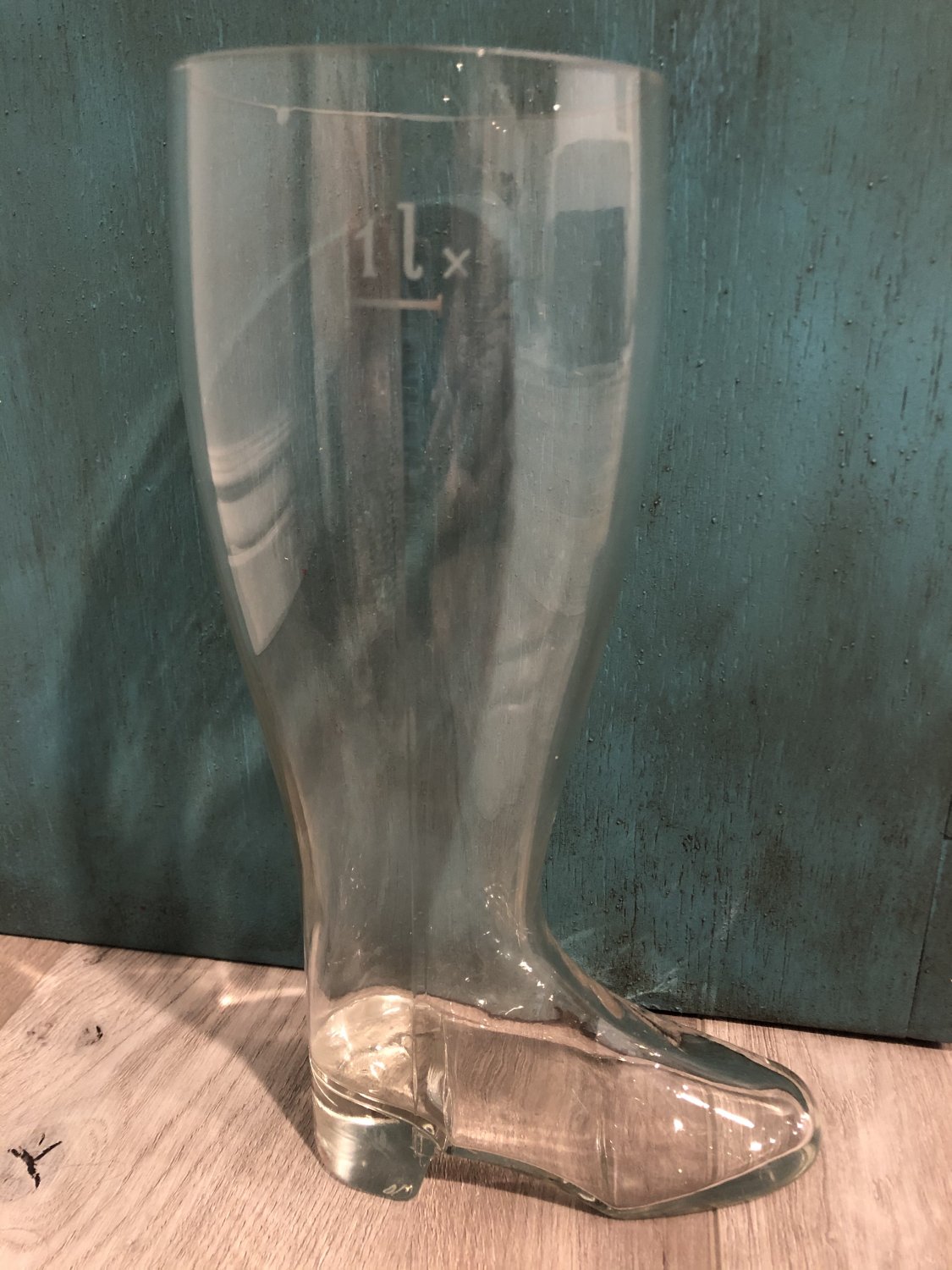 "Thirst Cup" Tall Glass Boot, Marked with "1LX" #1