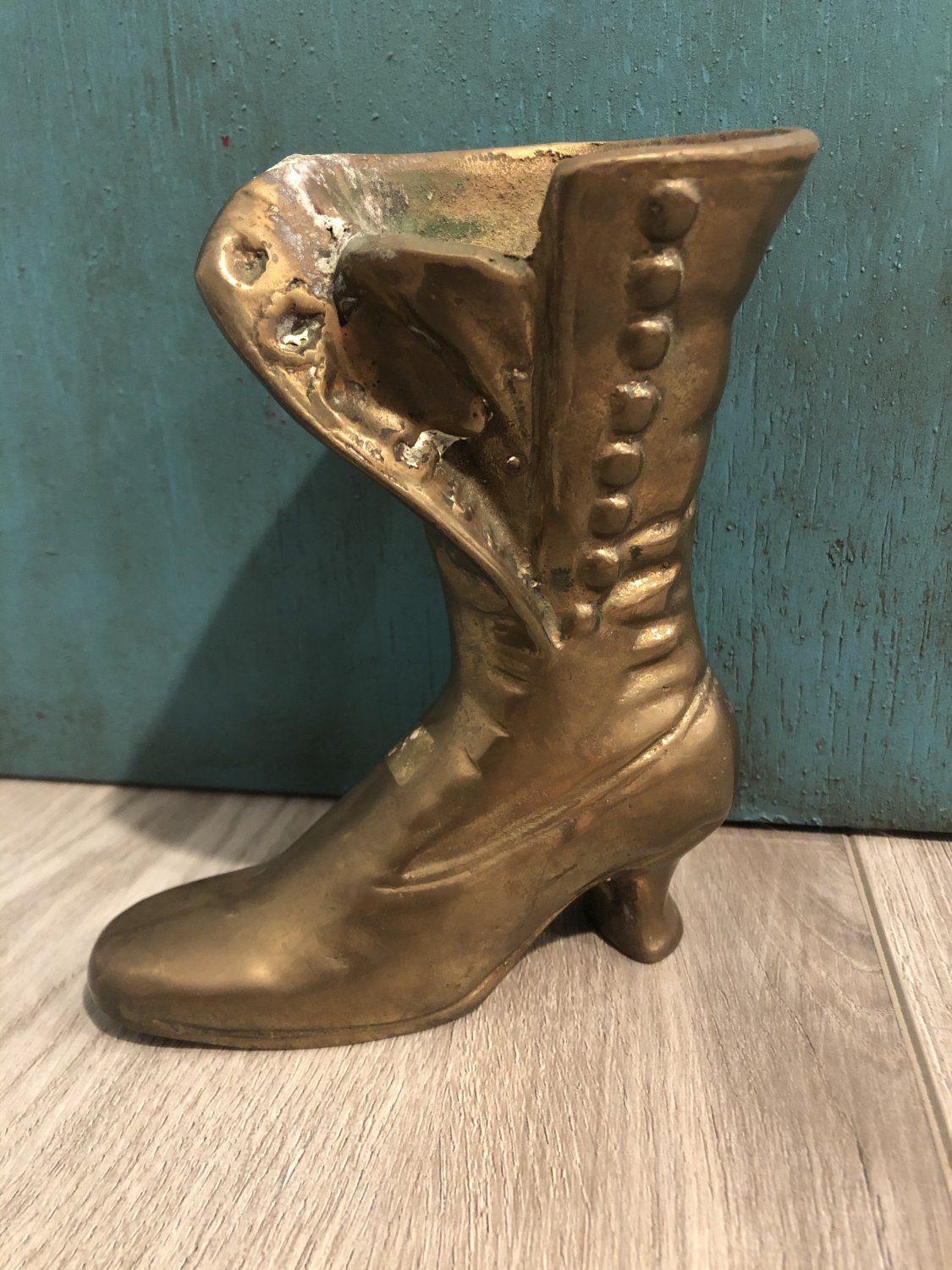 Vintage Brass Button Up Shoe #2