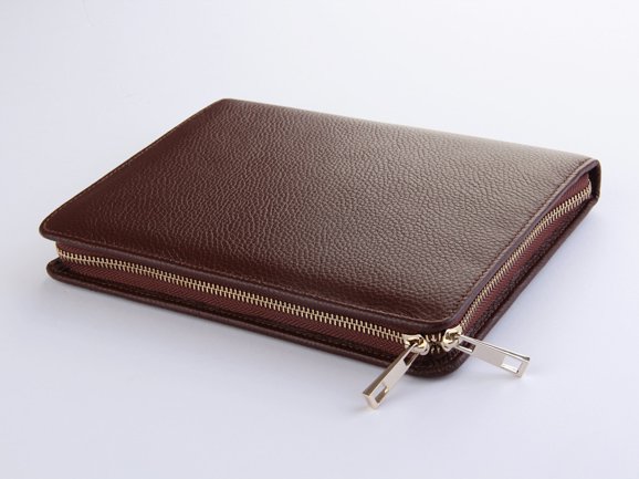 Coffee iPad mini Full Grain Leather Purse Portfolio Case for mini Apple