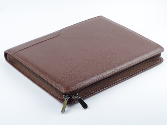 Coffee iPad mini Zipper Portfolio Case with Writing Paper Pad Holder