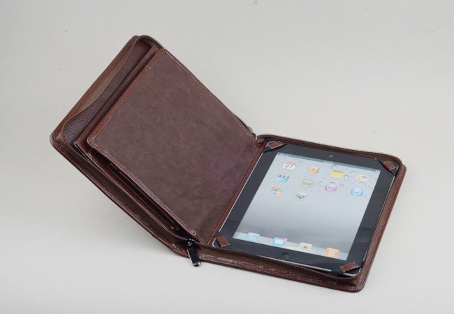 iPad Carrying Case with Paper Pad, Apple iPad Leather Business Briefcase