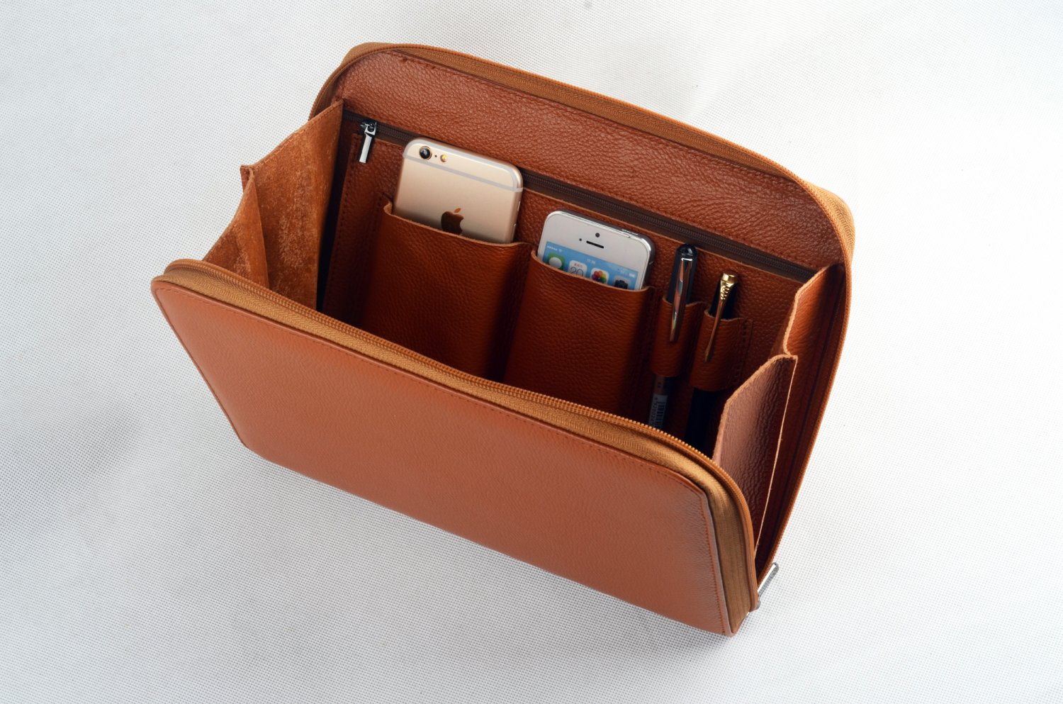 iPad mini Zipper Business Carrying Case,Leather Purse Bag