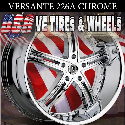 VERSANTE WHEELS 226 26X10 5.120 CHROME FOR CHEVY CAPRICE BUICK LA SABRE ...