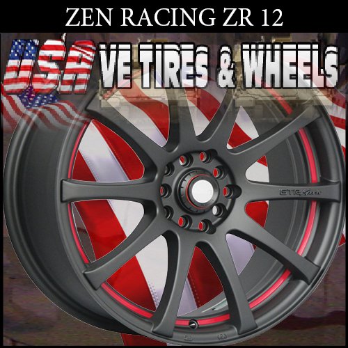 ZEN RACING ZR12 15X6 4-100/114.3 ET+38 FL BLK PSRT HONDA CIVIC NISSAN ...