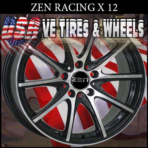 TUNER WHEELS X12 16X7 4-100/114.3 ET+38 BLK M/F NISSAN ALTIMA HONDA ...