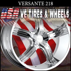 VERSANTE 218 20" CHROME WHEELS & TIRES LEXUS SC KIA OPTIMA INFINITY G37