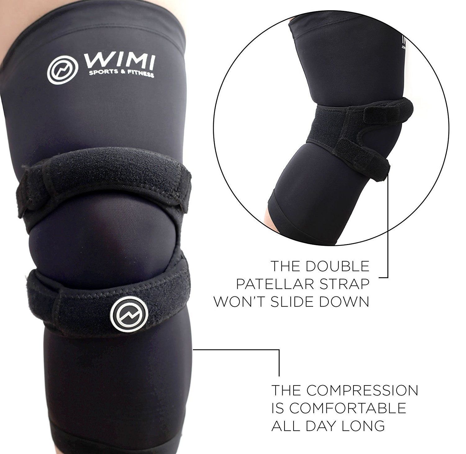 XXL Sports & Fitness Double Patellar Tendon Strap and Copper Infused ...