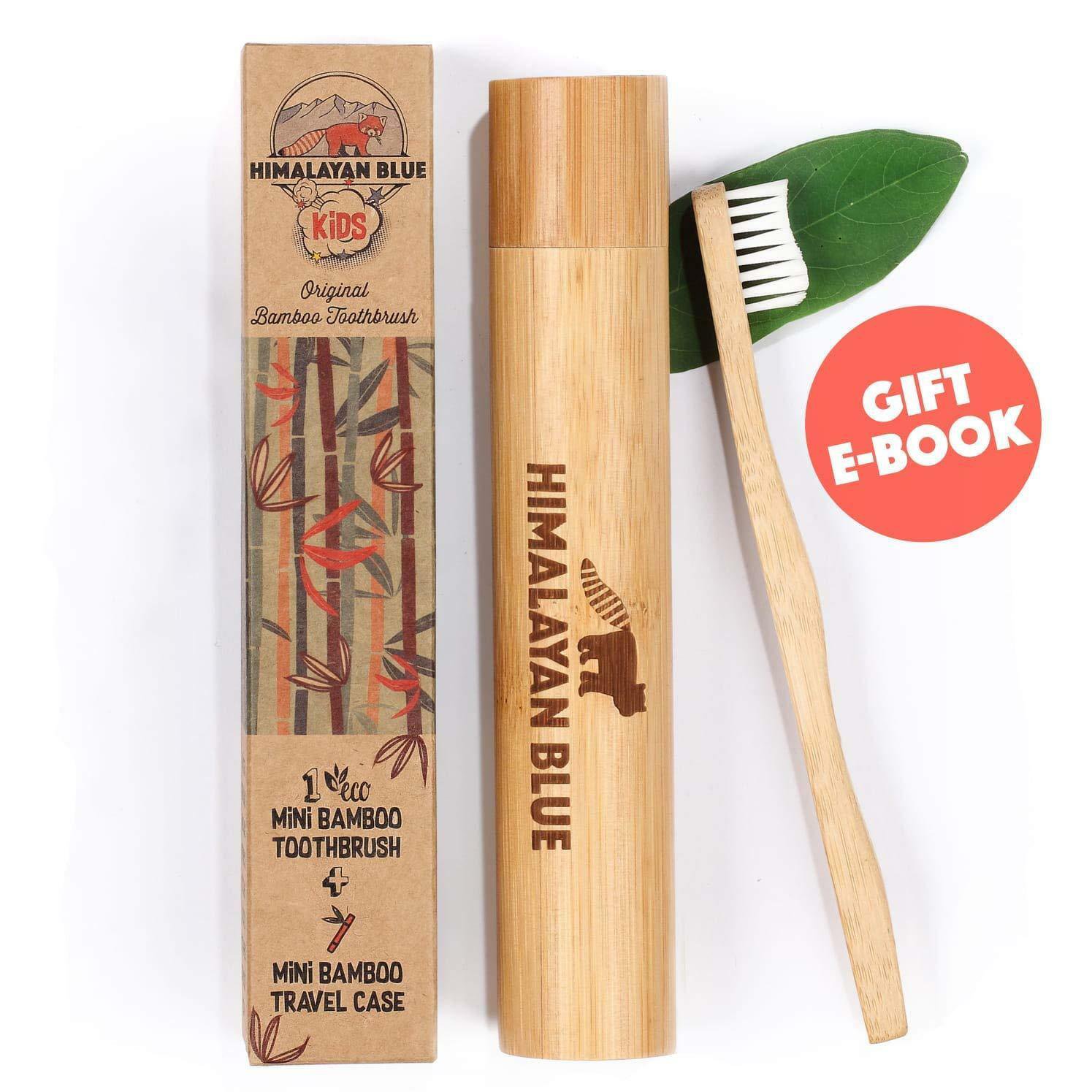 Kids Natural Biodegradable Bamboo Toothbrush Travel Holder Case Organic ...