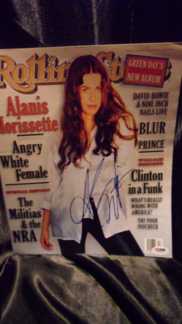 ALANIS MORISSETTE SIGNED ROLLING STONE MAGAZINE PSA / DNA AUTHENTICATED