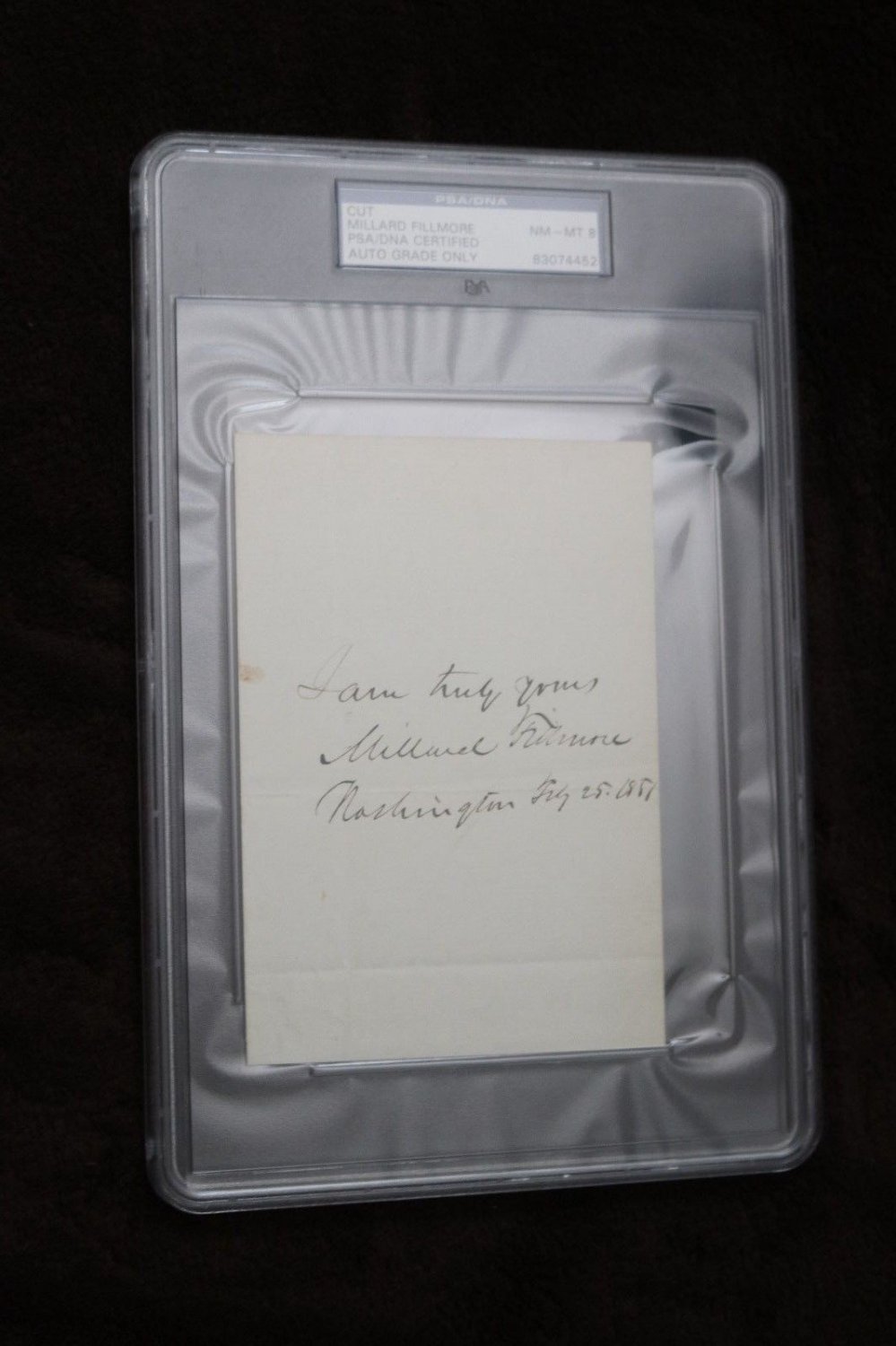 PRESIDENT MILLARD FILLMORE SIGNATURE AUTOGRAPH AUTO PSA/DNA AUTHENTIC ...