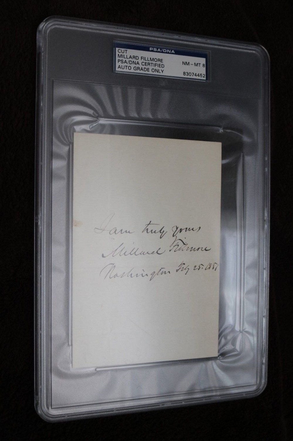 PRESIDENT MILLARD FILLMORE SIGNATURE AUTOGRAPH AUTO PSA/DNA AUTHENTIC ...