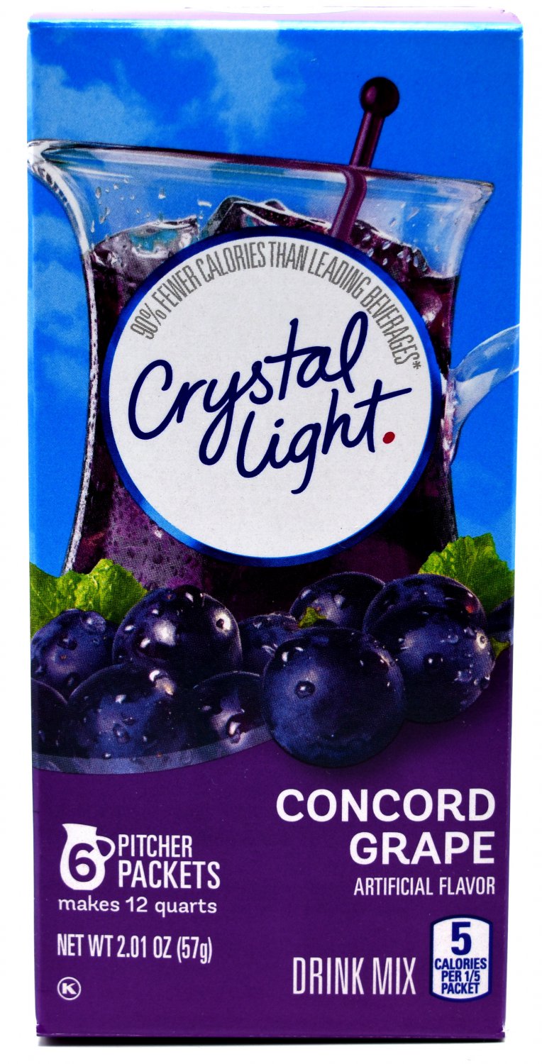 6 12-Quart Boxes Crystal Light Concord Grape Drink Mix