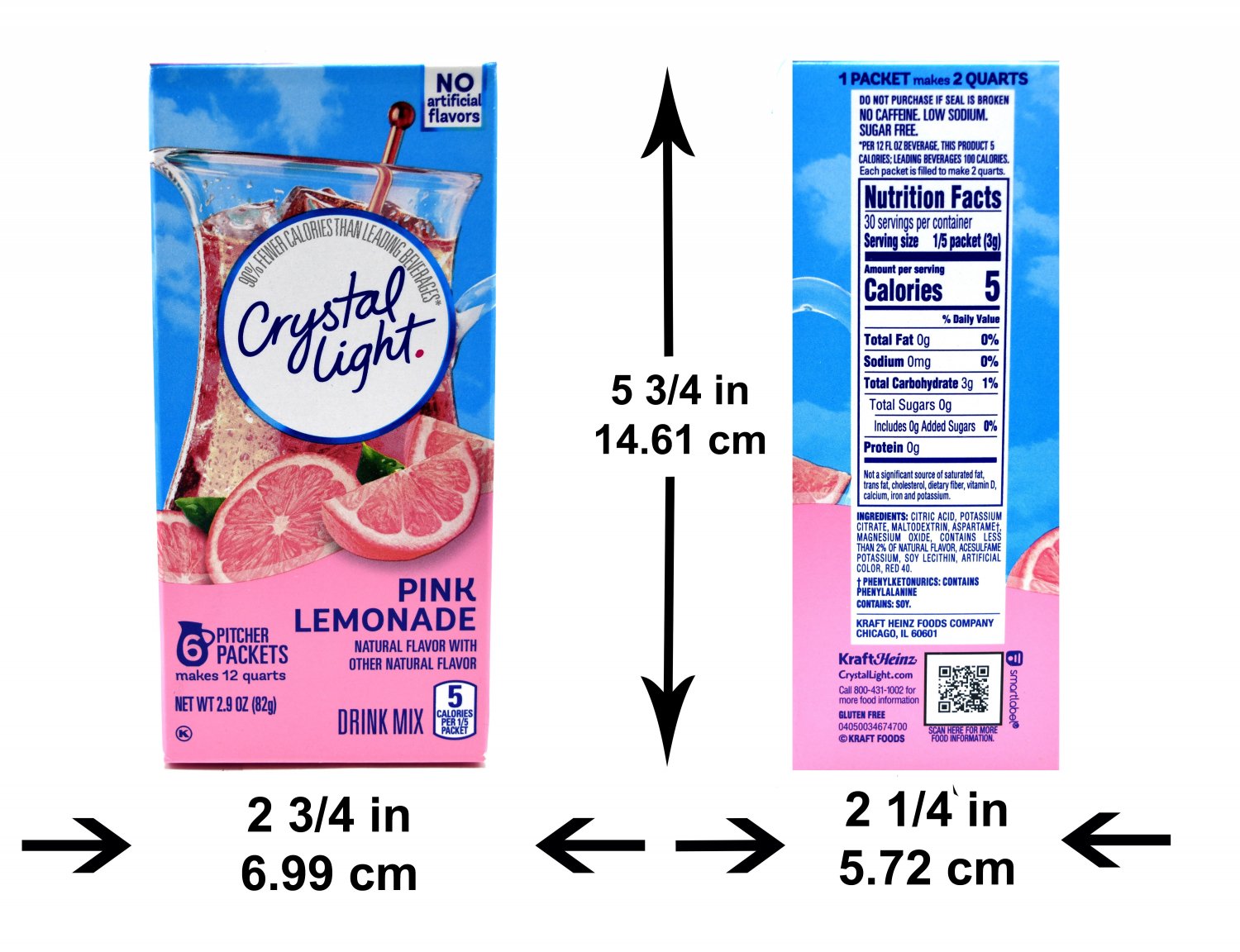 8 12-Quart Boxes Crystal Light Pink Lemonade Drink Mix