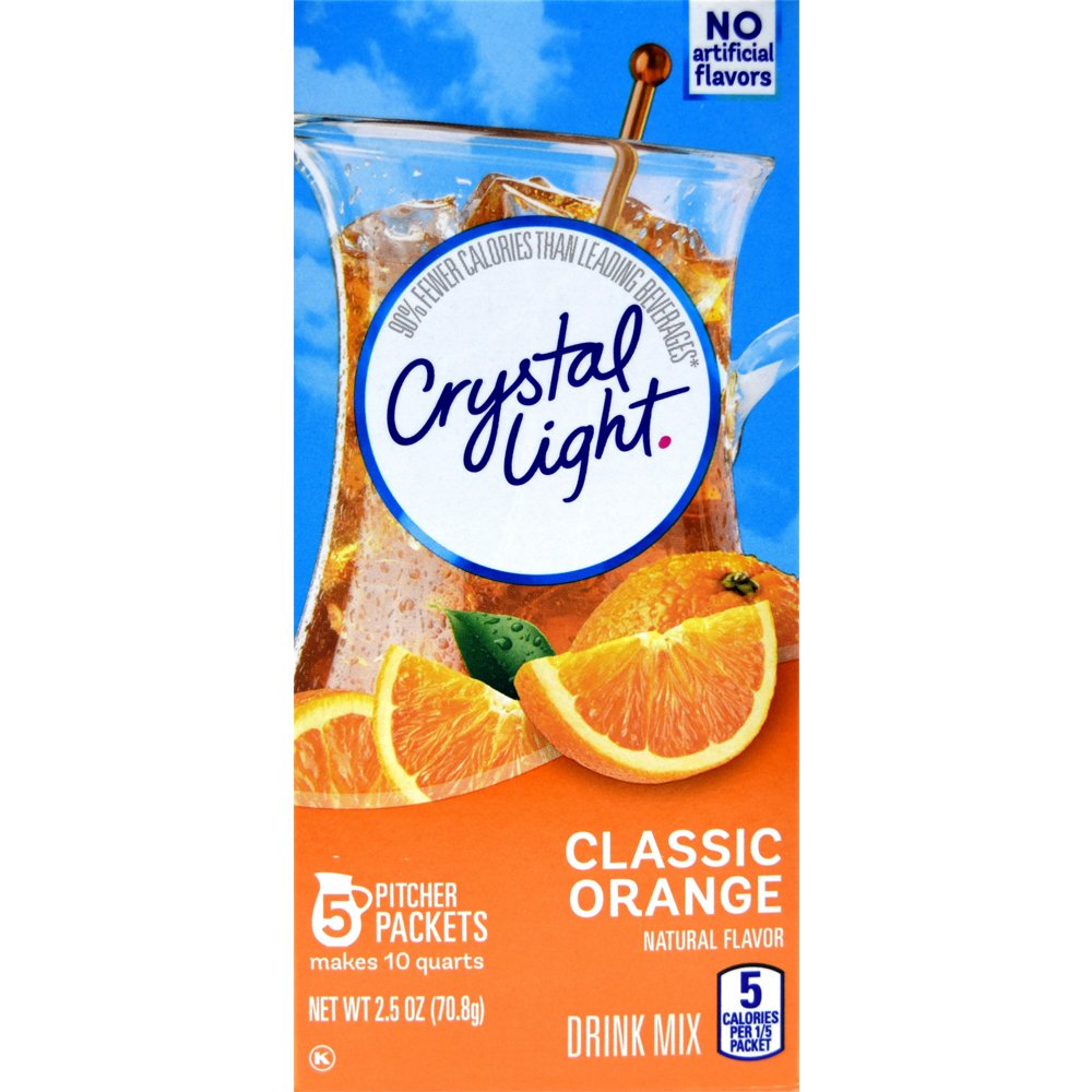 6 10-Quart Boxes Crystal Light Classic Orange Drink Mix