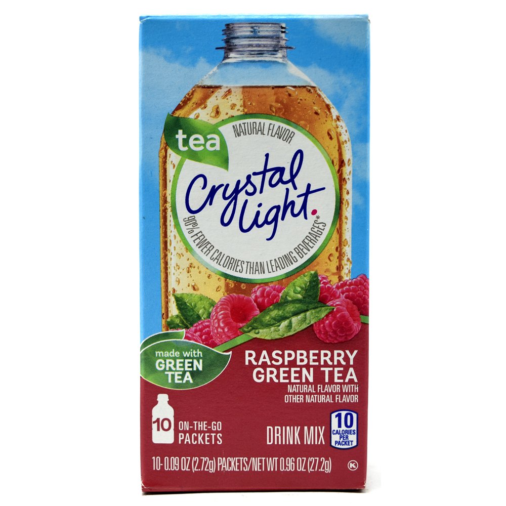 10 10-Packet Boxes Crystal Light Raspberry Green Tea On The Go Drink Mix
