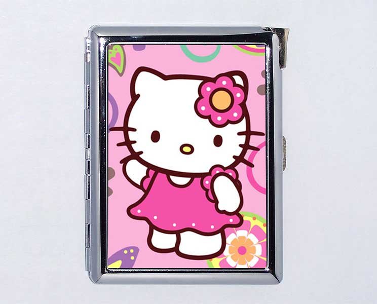 Hello Kitty 3 Cigarettes Metal Case Lighter (B0042C)